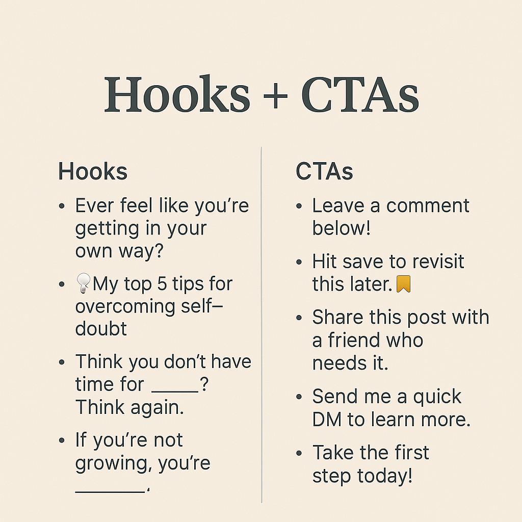 Coach Social Media Captions | 30 Coaching Posts + Hooks, Ctas ...