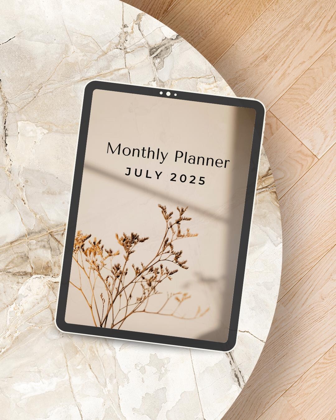 July 2025 Printable Monthly Planner | Daily Positive Quotes + Moon ...