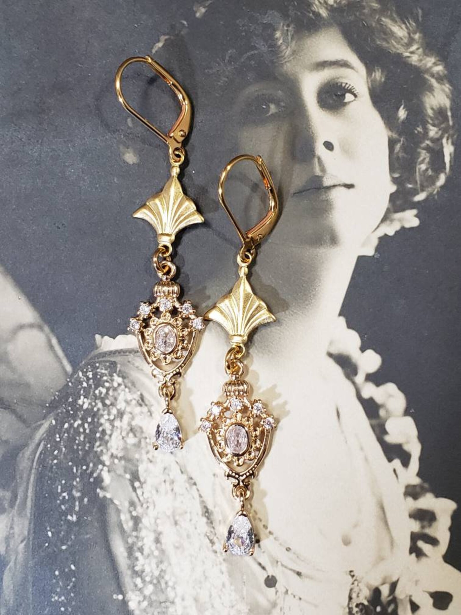 Gold Rococo Earrings 18th Century Jewelry Jane Austen - Etsy