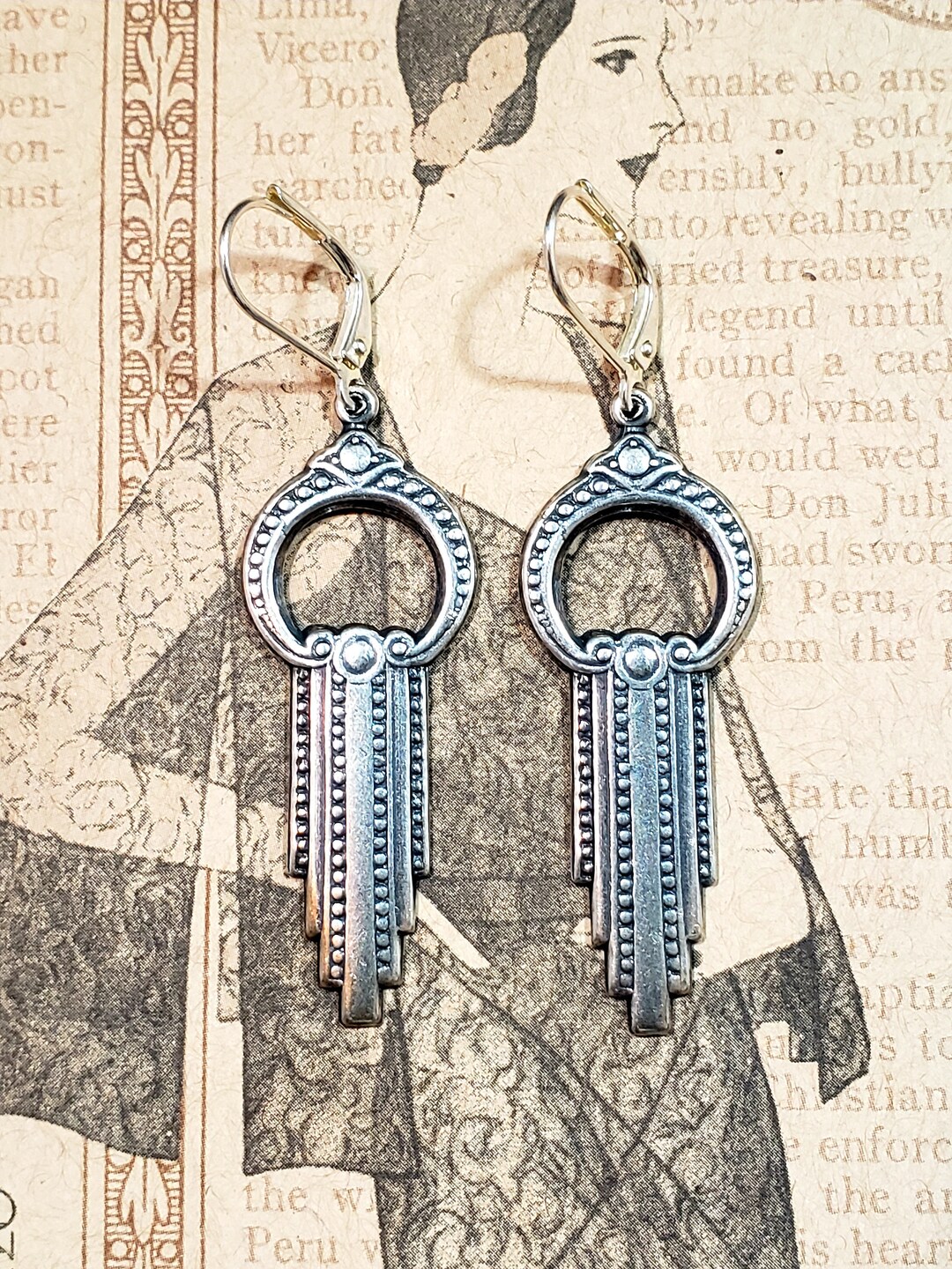 Silver Art Deco Earrings Flapper Jewelry 1920s Earrings Reproduction ...