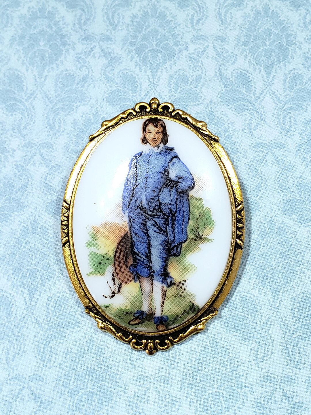 Regency Brooch - the Blue Boy - Historical Jewelry - Jane Austen Gift ...