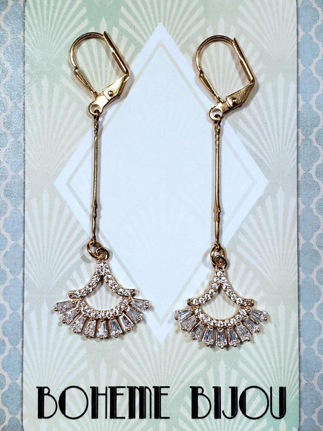 Art Deco Rhinestone Earrings - Flapper Jewelry - 1920s Art Deco Jewelry ...