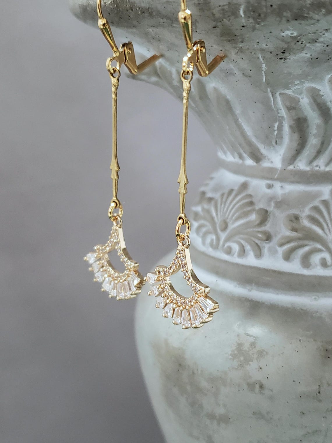 Art Deco Rhinestone Earrings - Flapper Jewelry - 1920s Art Deco Jewelry ...
