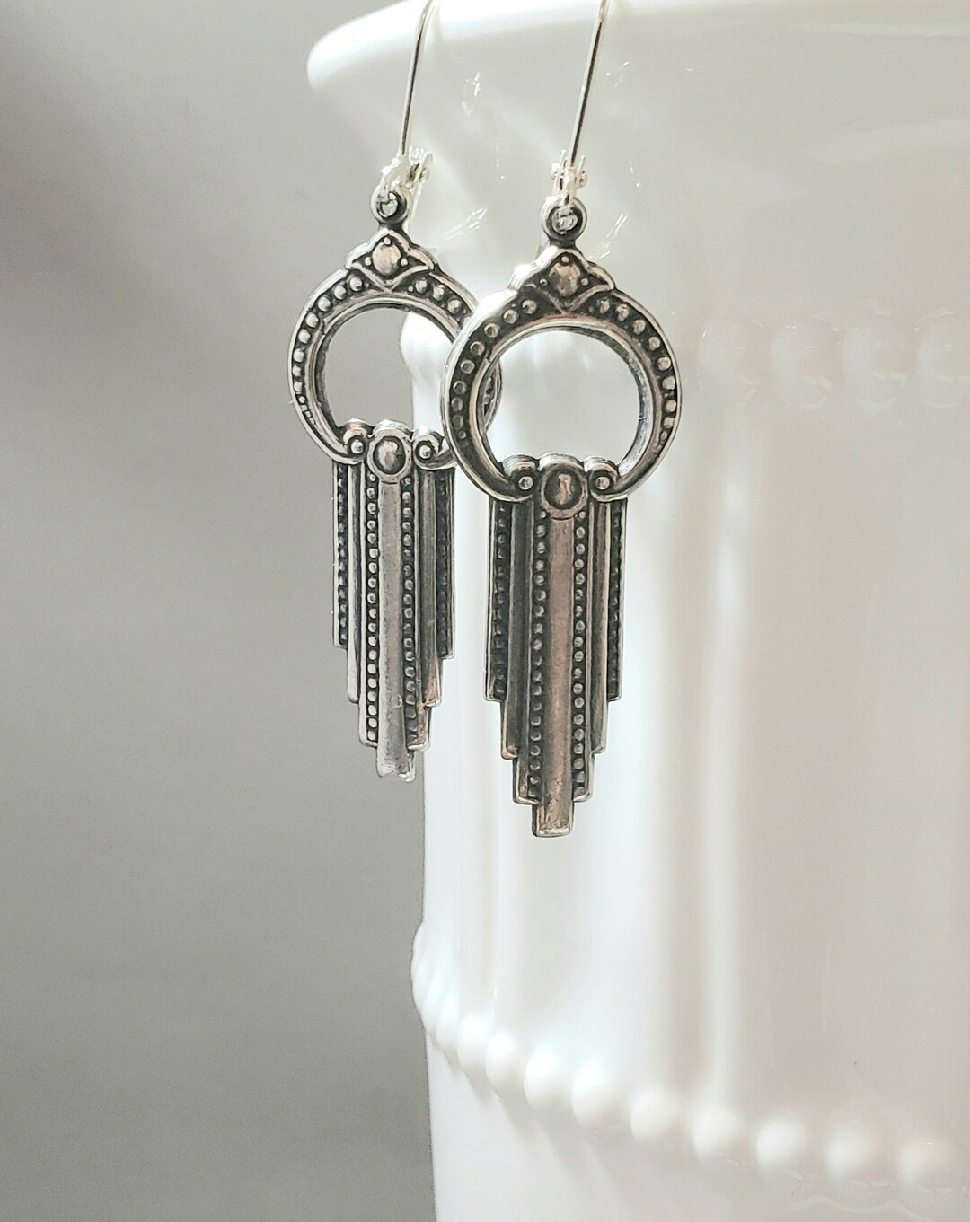 Silver Art Deco Earrings Flapper Jewelry 1920s Earrings - Etsy
