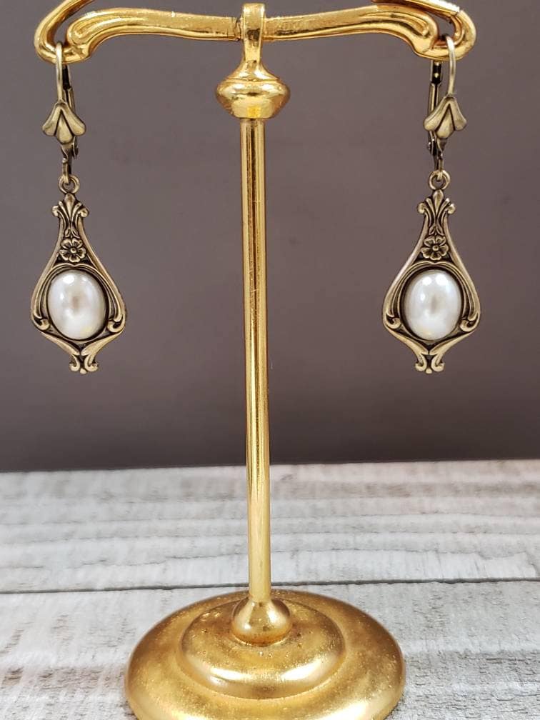 Edwardian Pearl Earrings Edwardian Style Jewelry Alfons | Etsy