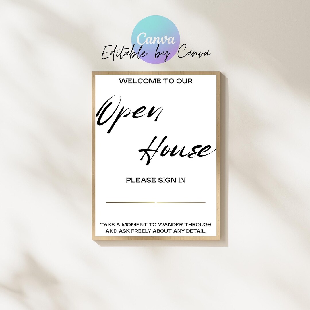 Open House Welcome Sign Template | Real Estate Sign | Editable Canva ...