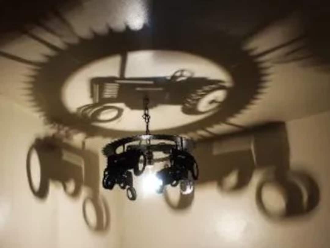 TRACTOR Shadow Light W/ Hanging Tractors - Etsy