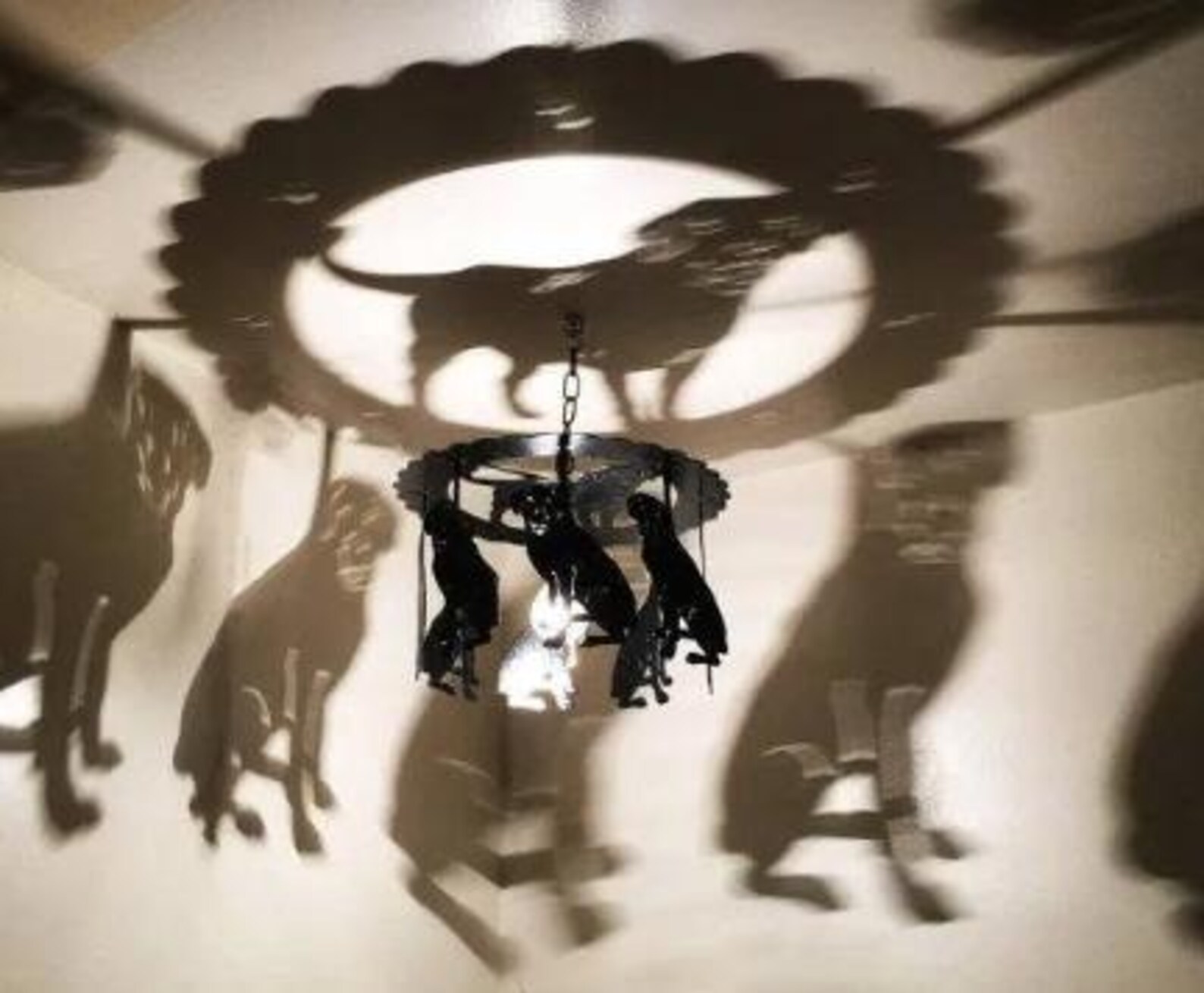 DOG Shadow Light W/ Hanging Dogs - Etsy