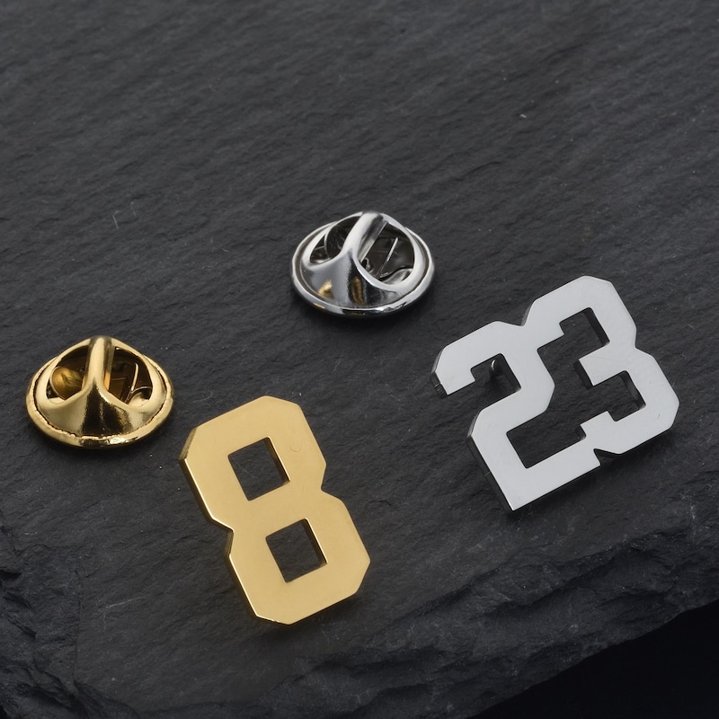 Number Brooch Pin Silver - Etsy
