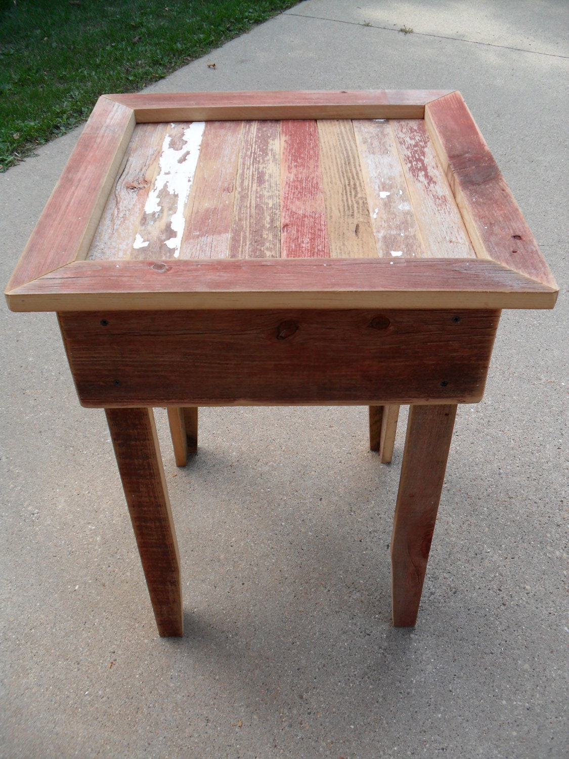 Red Scrap End Table | Etsy