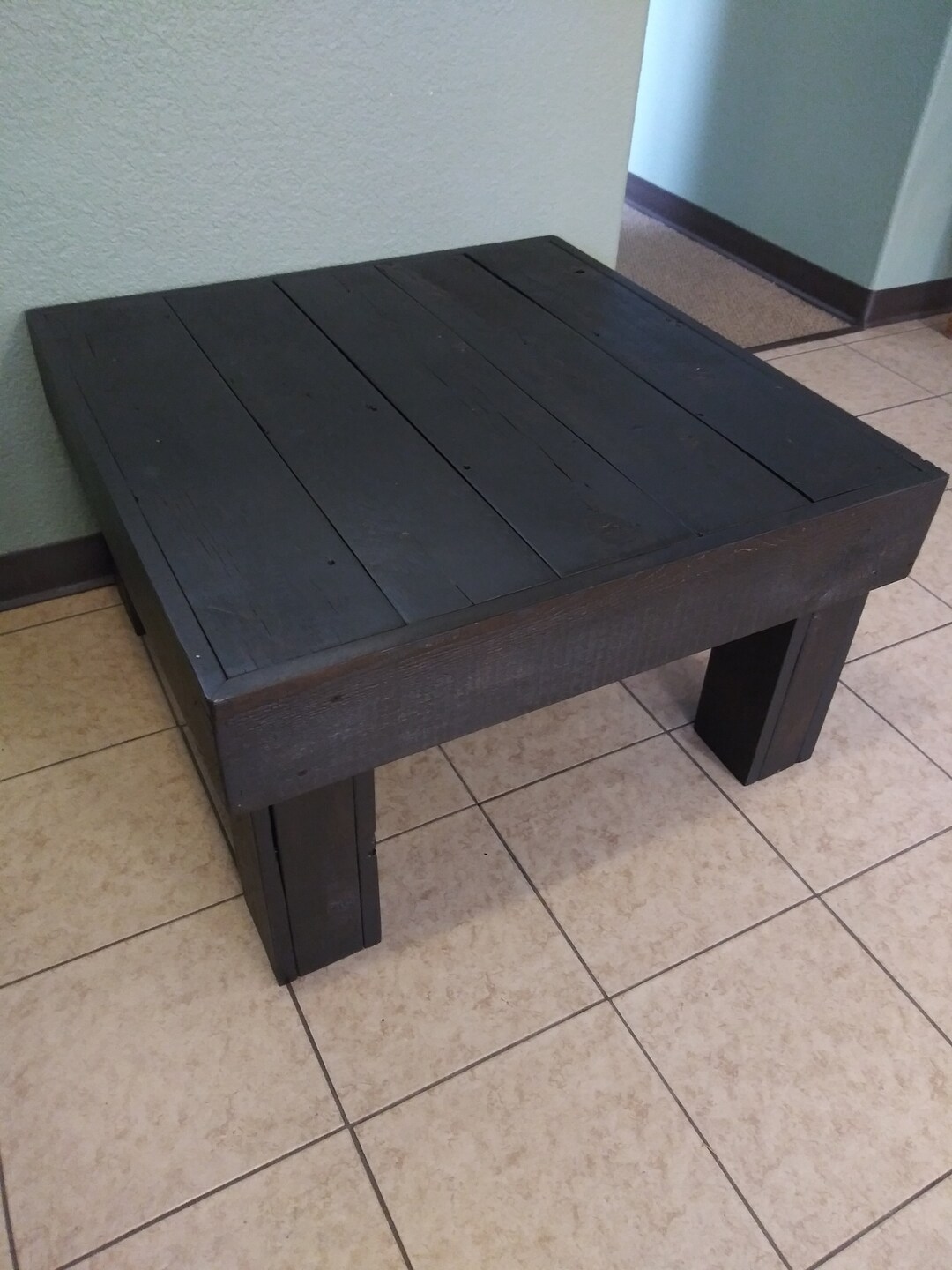 Reclaimed Black Wood Coffee Table - Etsy