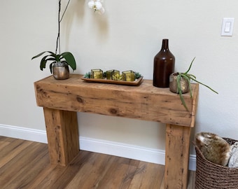 Rustic Barn Wood Console Table - Etsy