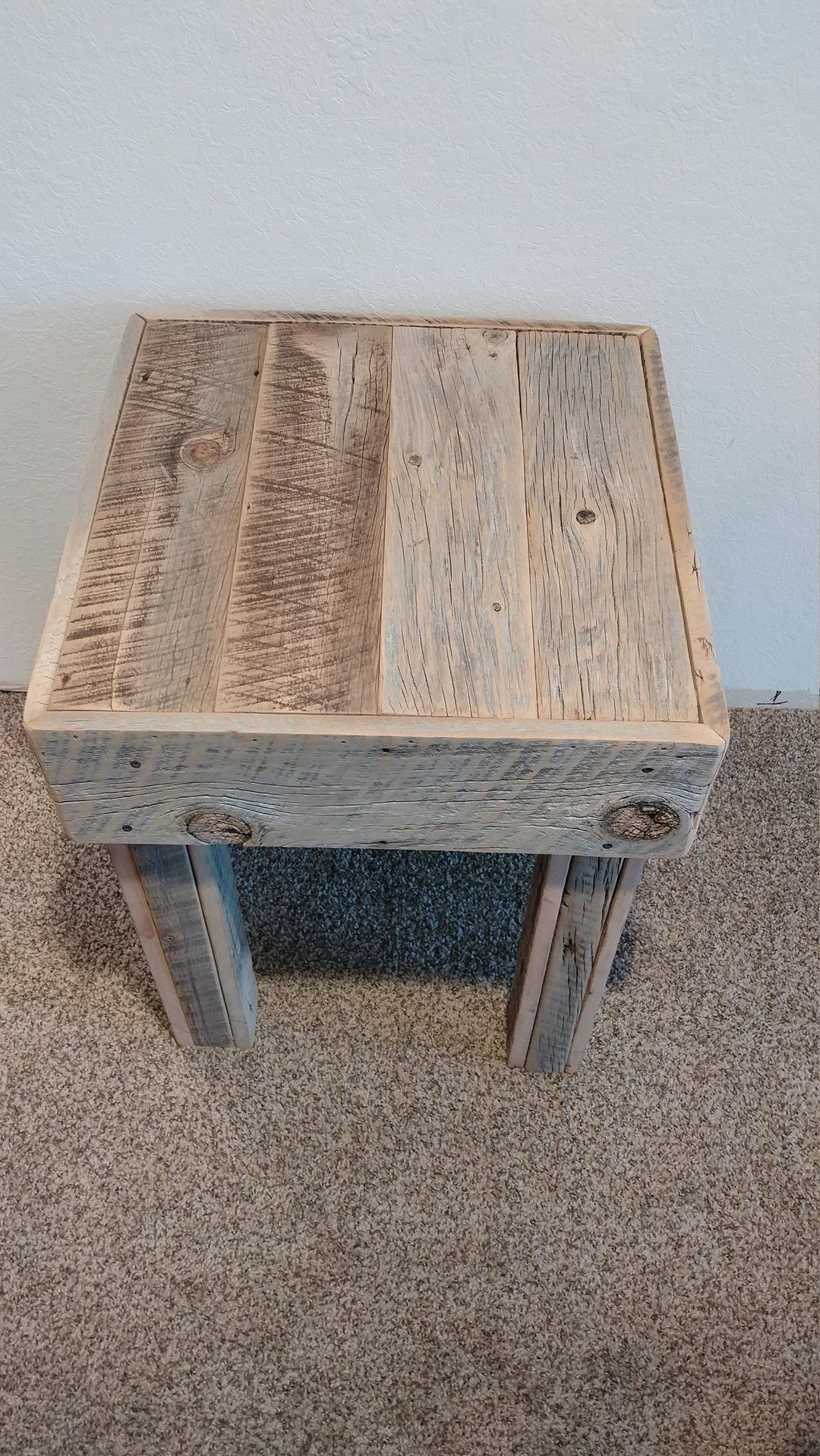 Reclaimed Barnwood End Table - Etsy