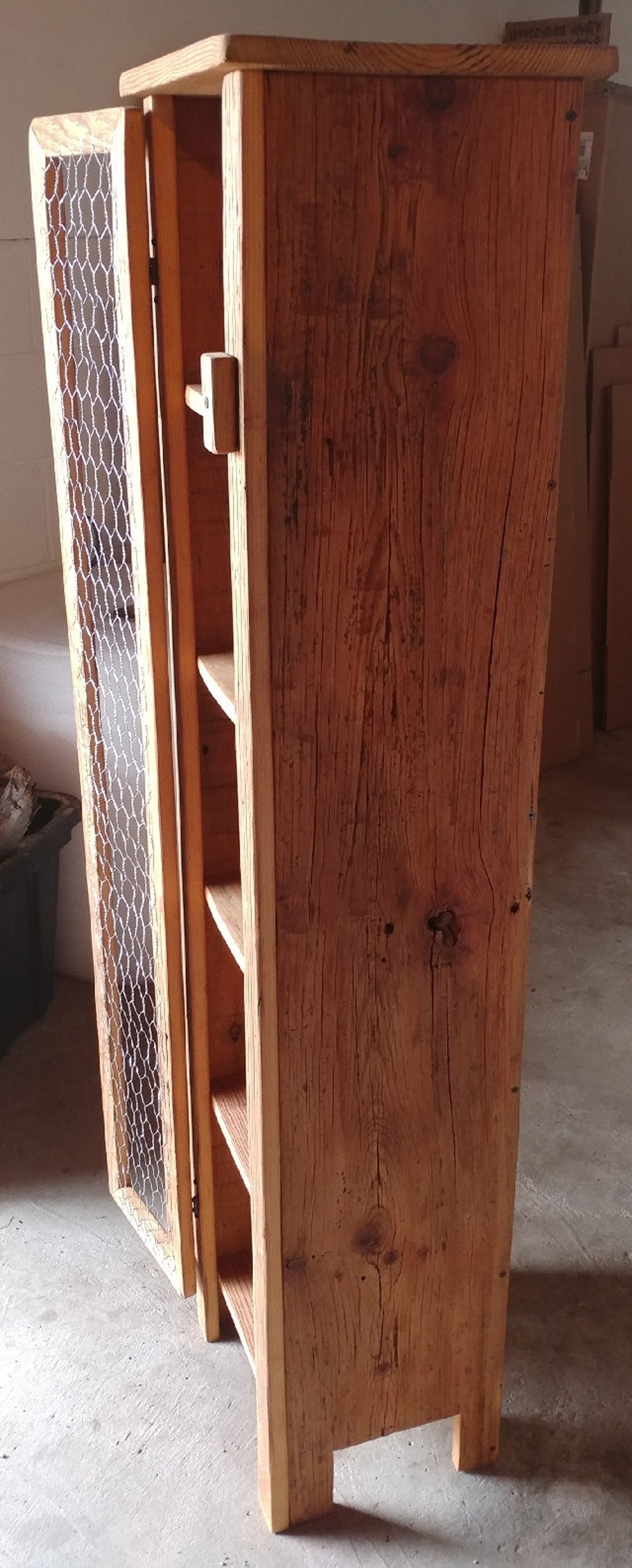 Natural Barn Wood Chicken Wire Door Cabinet - Etsy
