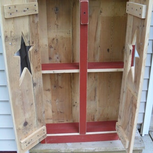Rustic Red Star Cabinet - Etsy