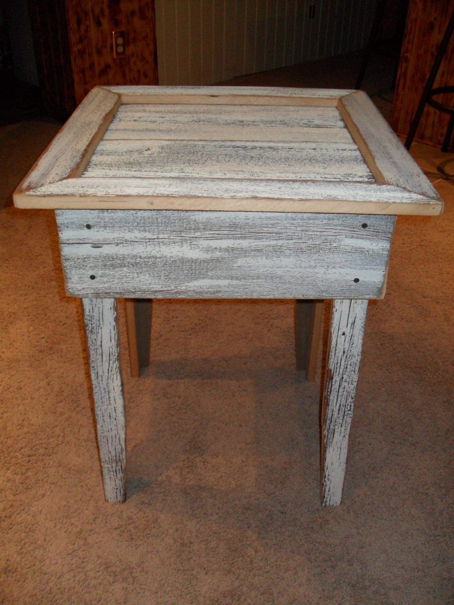 Rustic Off-white End Table | Etsy