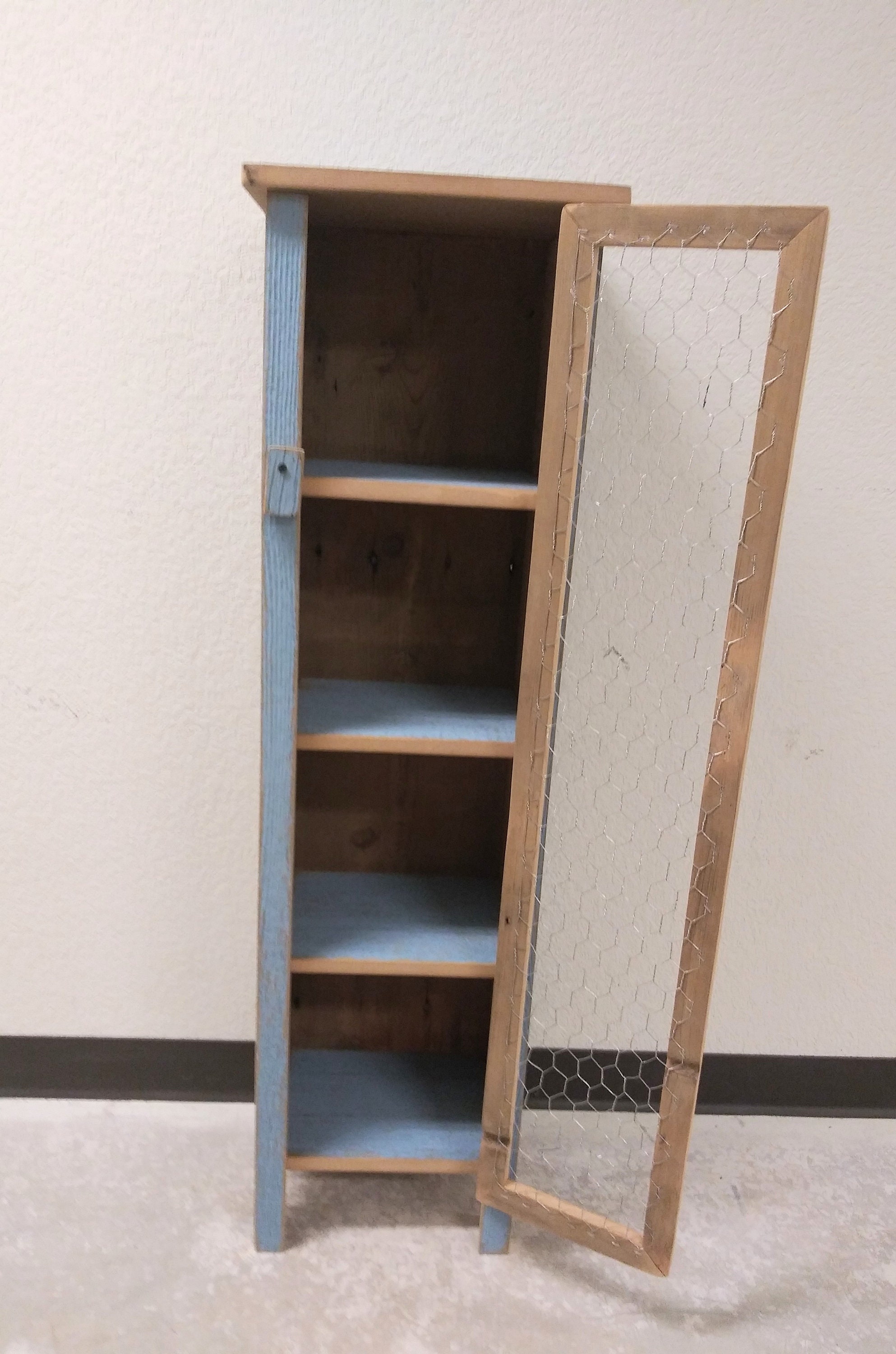Coastal Blue Chicken Wire Door Cabinet - Etsy