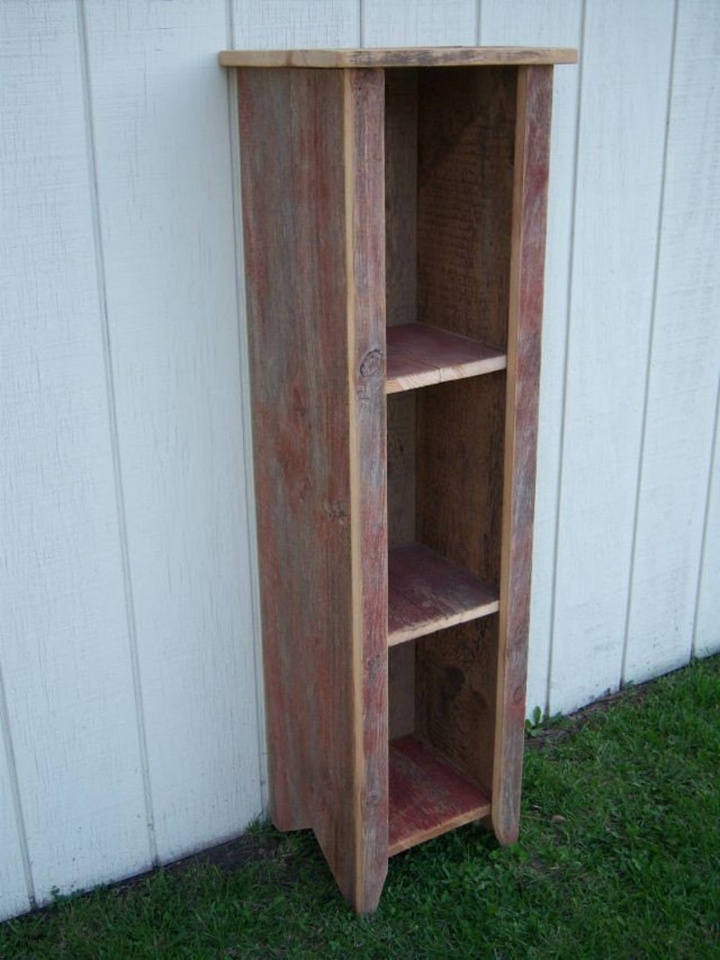 Red Barnwood 3 Shelf Cabinet - Etsy