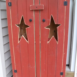 Rustic Red Star Cabinet - Etsy