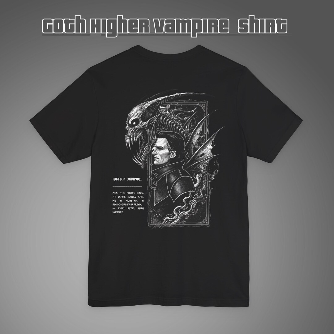 Higher Vampire Goth Shirt - Dark Folklore Bestiary Tee - Gothic Vampire ...