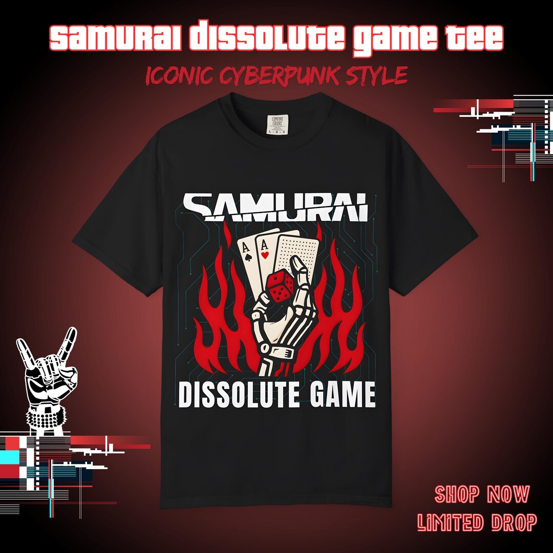 Cyberpunk 2077: SAMURAI Dissolute Game Shirt | Johnny Silverhand Merch ...