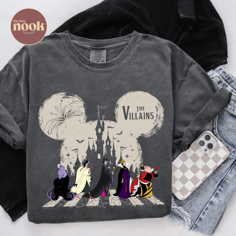 Disney Villains Comfort Colors Shirt, Retro Halloween Castle Tee - Etsy