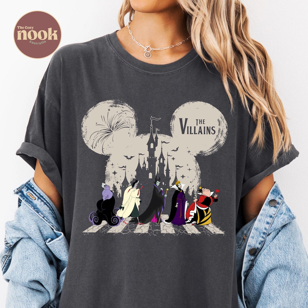 Disney Villains Comfort Colors Shirt, Retro Halloween Castle Tee - Etsy