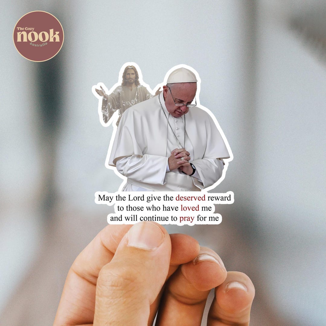 Pope Francis Prayer Sticker – Catholic Faith Vinyl Decal, Christian ...
