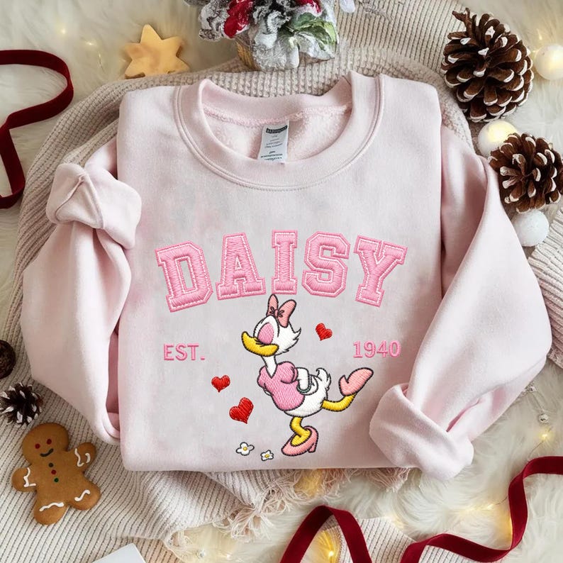 Embroidered Donald and Daisy Duck Couple Sweatshirt, Matching Valentine ...