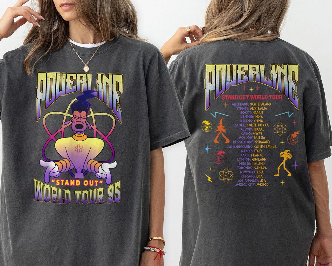 2 Sided Powerline Stand Out Tour 95 Shirt, Retro Goofy Movie Tee ...