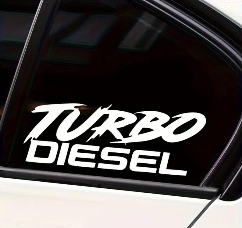 Turbo Diesel Vinyl Sticker for Truck and Cars (silver & Black) - Etsy