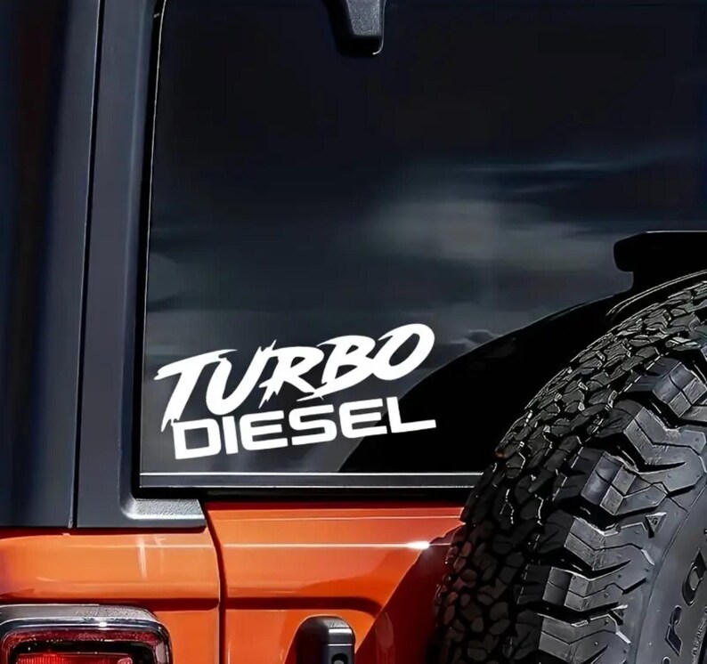 Turbo Diesel Vinyl Sticker for Truck and Cars (silver & Black) - Etsy