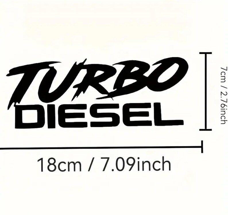 Turbo Diesel Vinyl Sticker for Truck and Cars (silver & Black) - Etsy