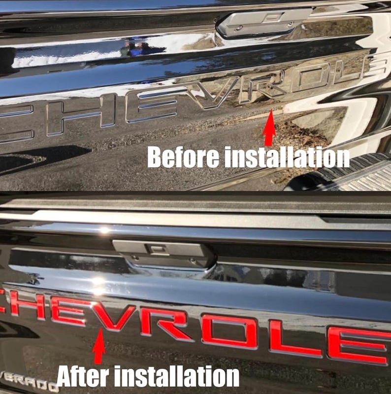 Chevy Silverado Tailgate Letter Inserts – Fits 2019-2023 Silverado 1500 ...