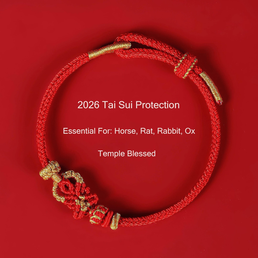 Real Temple Consecrated Red String, 2026 Tai Sui Protection, Blessed ...