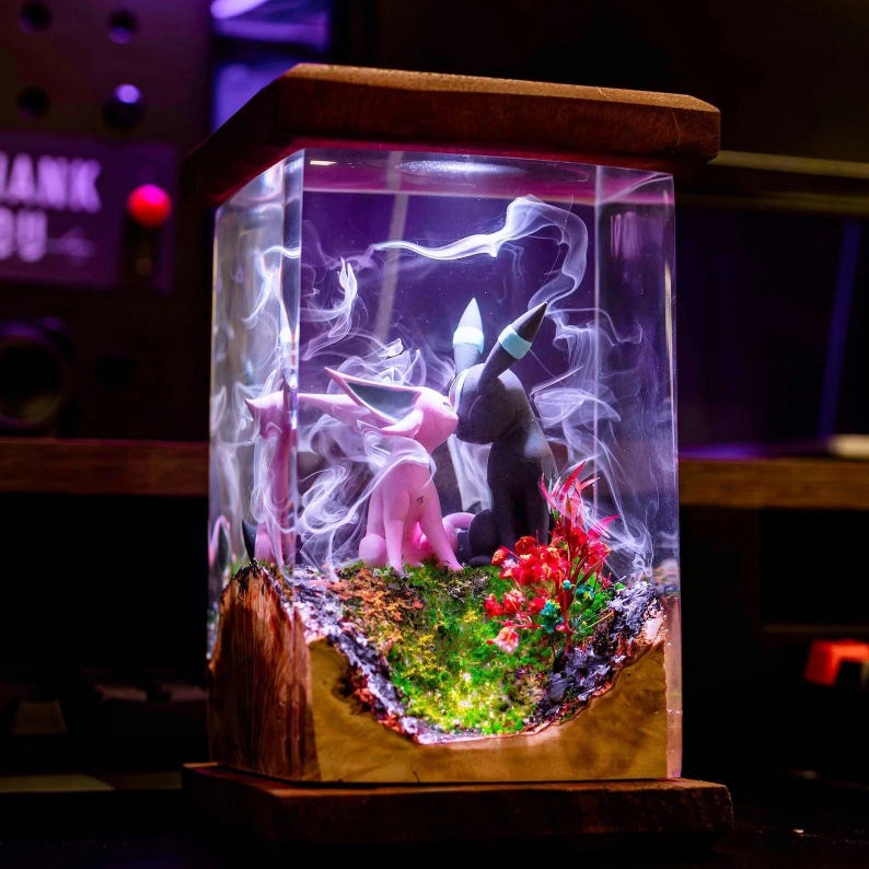 Umbreon & Espeon Love Kiss Pokémon Resin Lamp Anime Resin Lamp ...