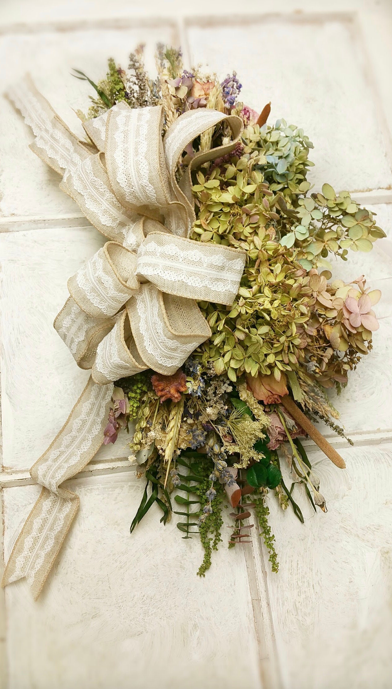 English Cottage Garden Dried Floral Swag 2 All Natural from | Etsy