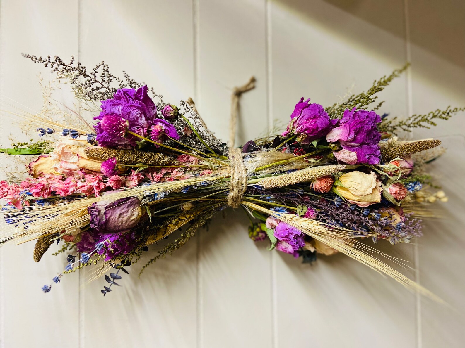 English Cottage Garden Dried Floral Swag All Natural From - Etsy