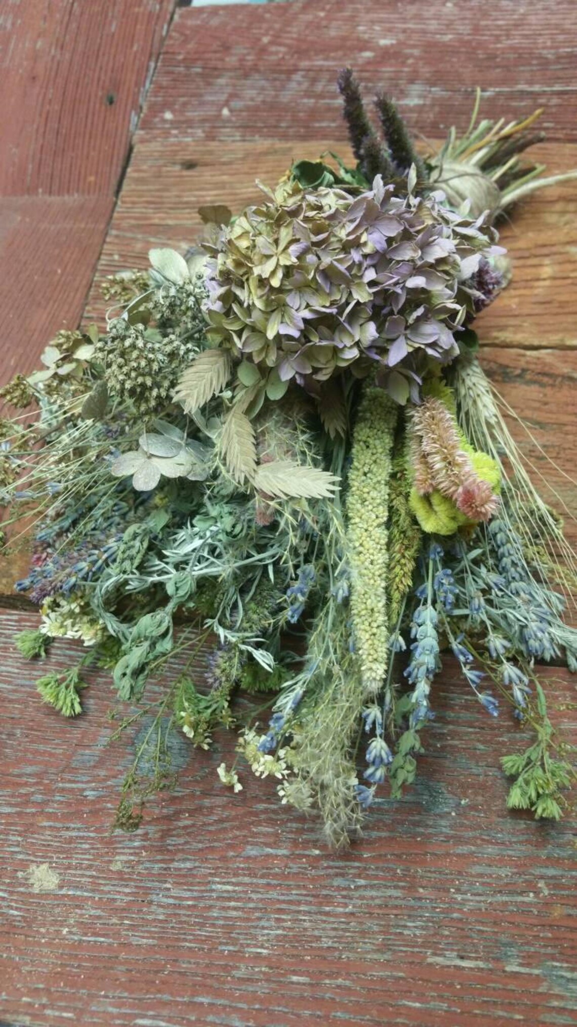 Dried Medium Floral Bouquet 2 Hydrangea Celosia Herbs All | Etsy