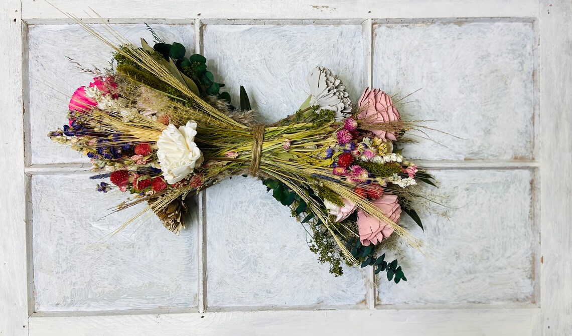 English Cottage Garden Dried Floral Swag* Home Decor - Etsy