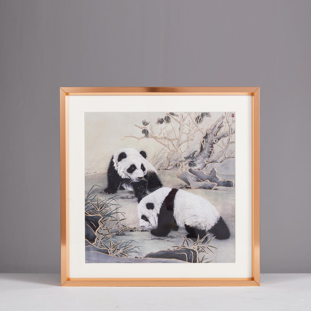 Panda Metal Engraved Wall Art, Handmade Colorful Panda Home Decor ...
