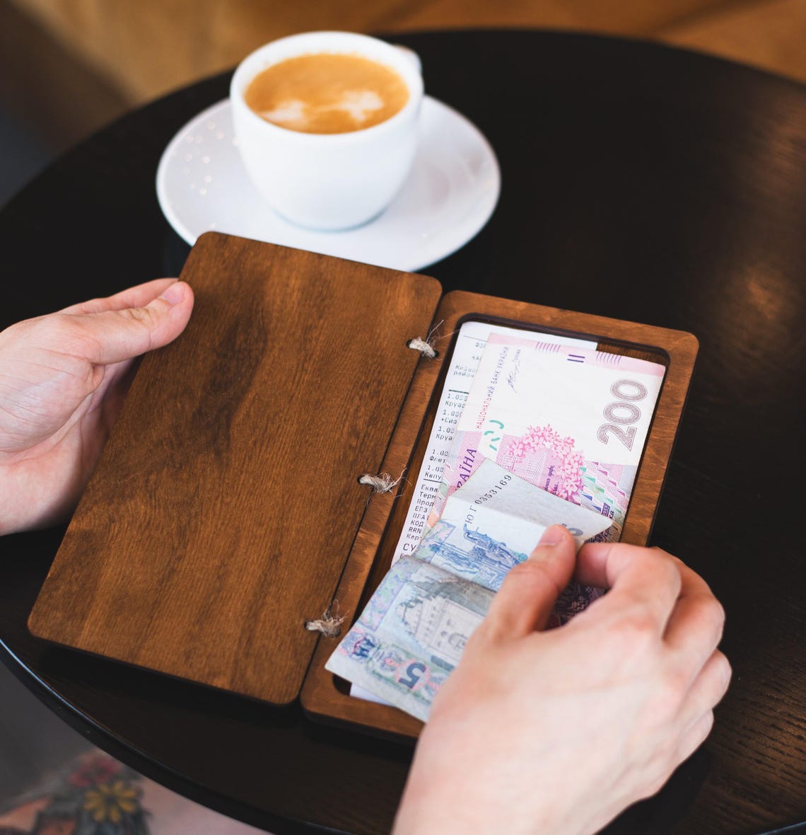 Custom Check Presenter, Wooden Bill Holder, Presenter for Cafe ...