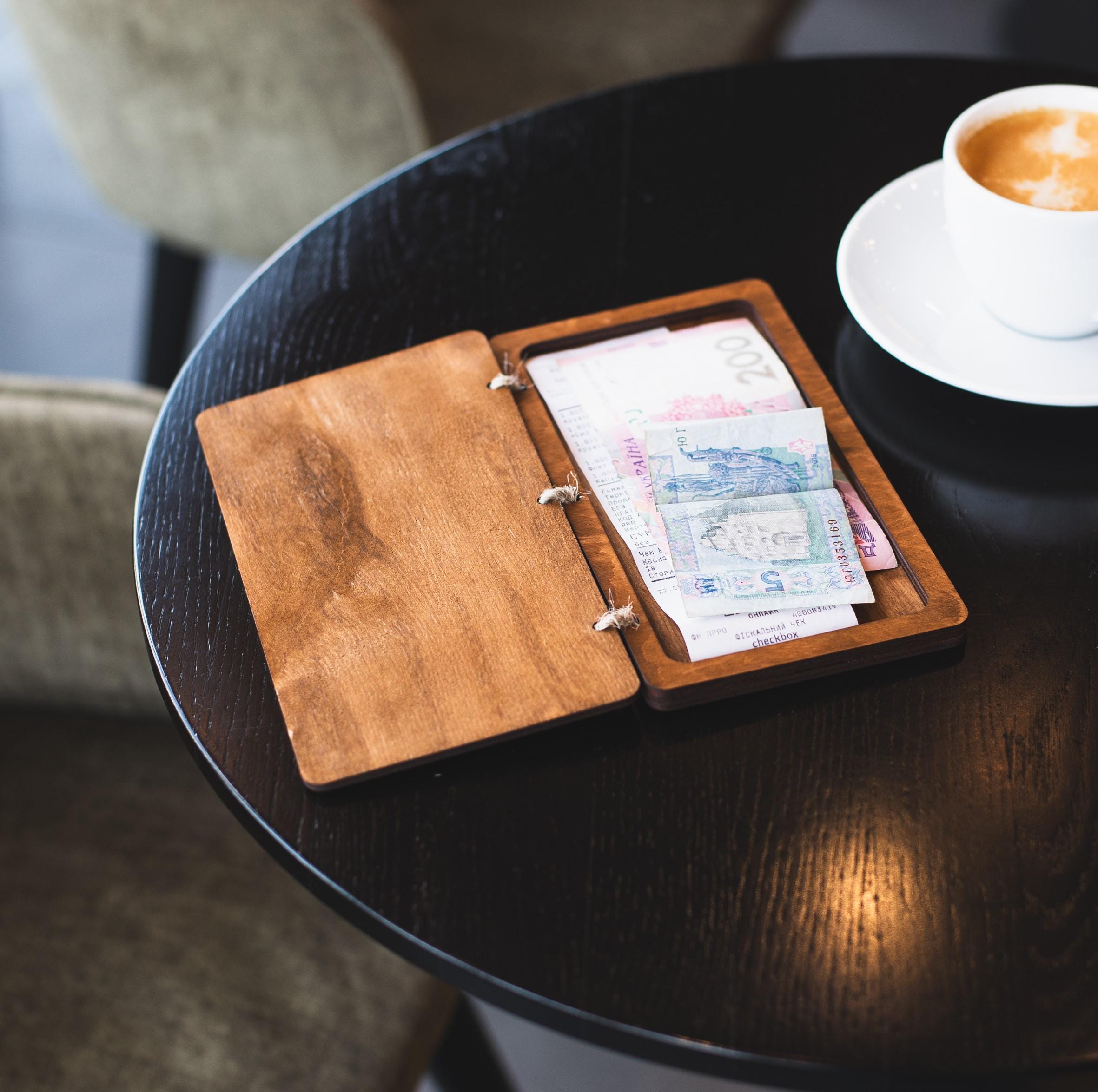 Custom Check Presenter, Wooden Bill Holder, Presenter for Cafe ...