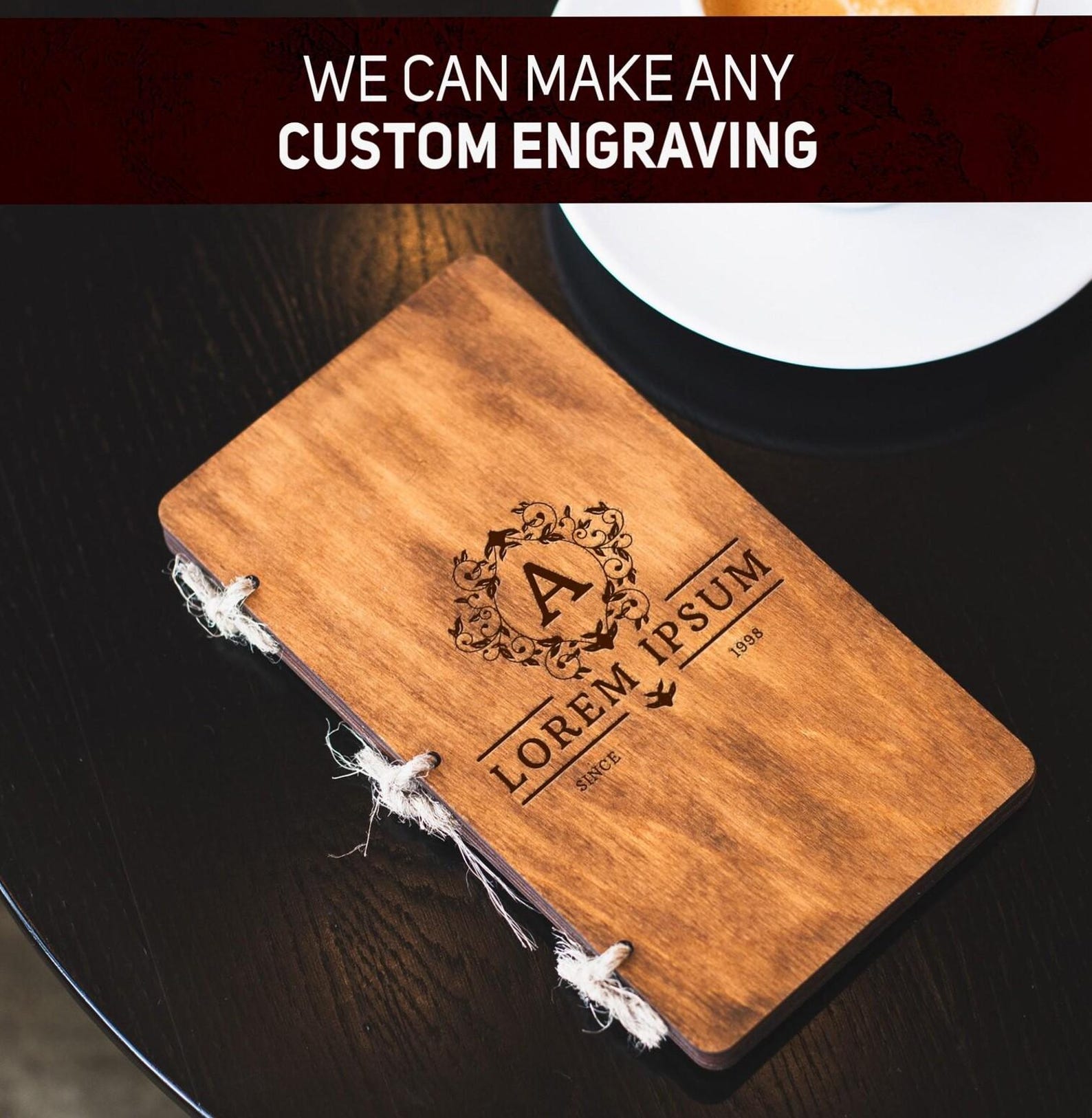 Custom Check Presenter, Wooden Bill Holder, Presenter for Cafe ...