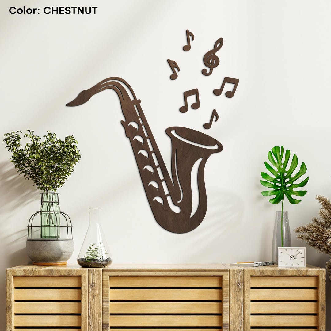 Saxophone Wall Art, Saxophone Wall Decor, Jazz Wall Art Musician, Jazz Wall Decor, Wood Music ...