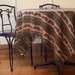 1980s Square Table Scarf / Shawl - Bohemian Floral Stripes - Muted ...