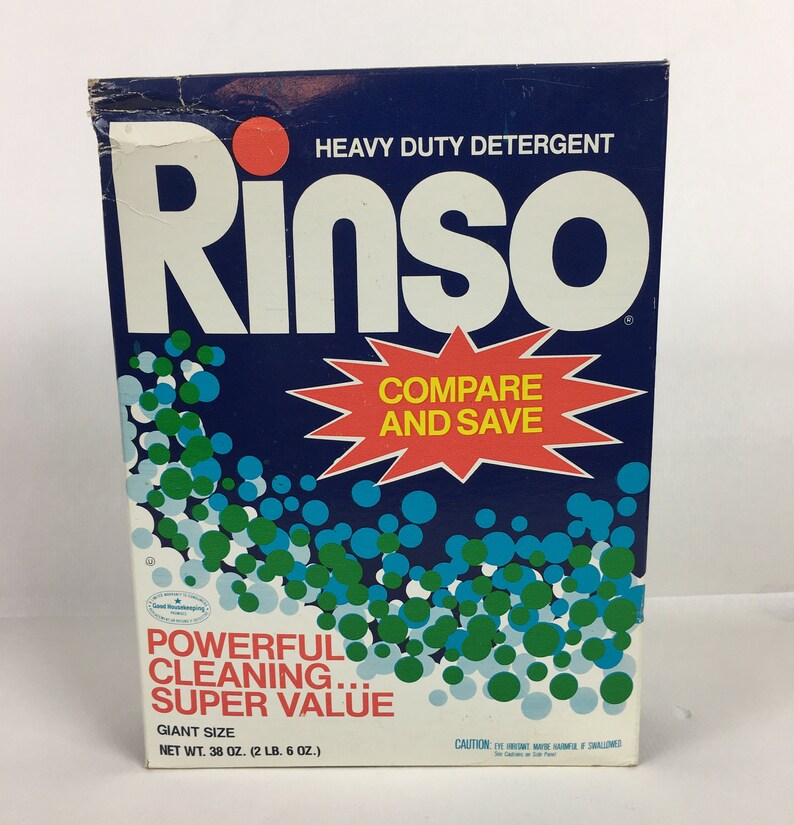 Vintage Rinso Detergent Retro Laundry Collectible Bright Graphics ...