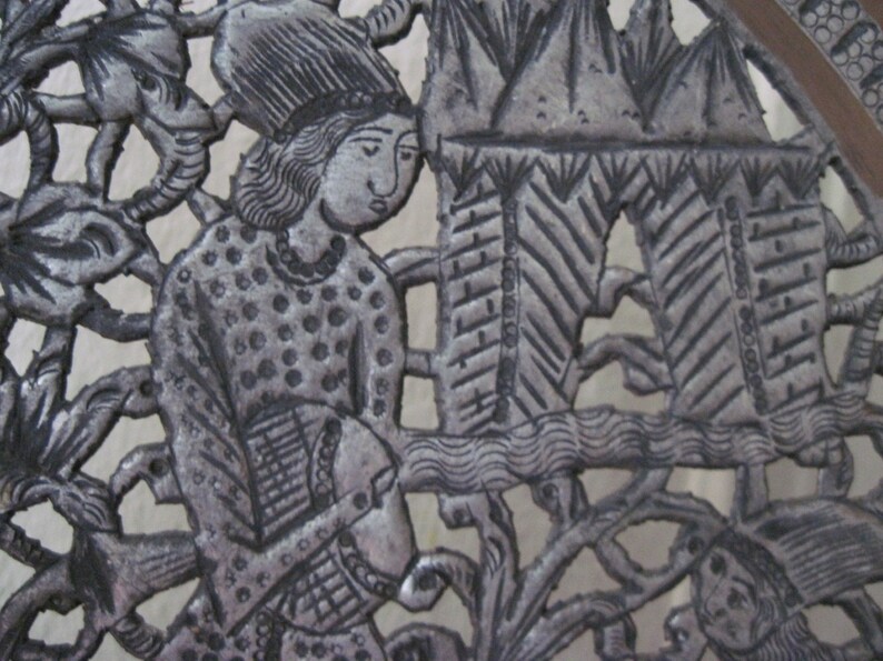 Vintage Renaissance Musician Hammer and Pierced Metal Platter - Etsy