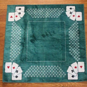 Retro GAME NIGHT! 1950s Set of 4 Plates, Red + Green Playing Card Suits ...