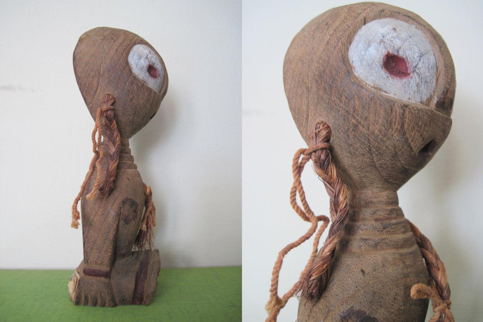 Old, Wooden, Hand Carved Paduang, Long Necked VOODOO DOLL Protective ...